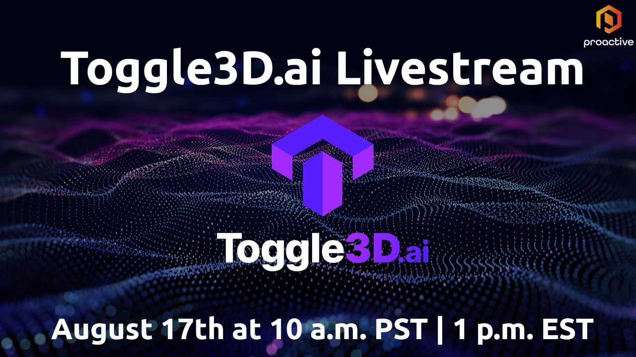 Toggle3D.ai Livestream - Revealing New AI features and Exciting Updates ...
