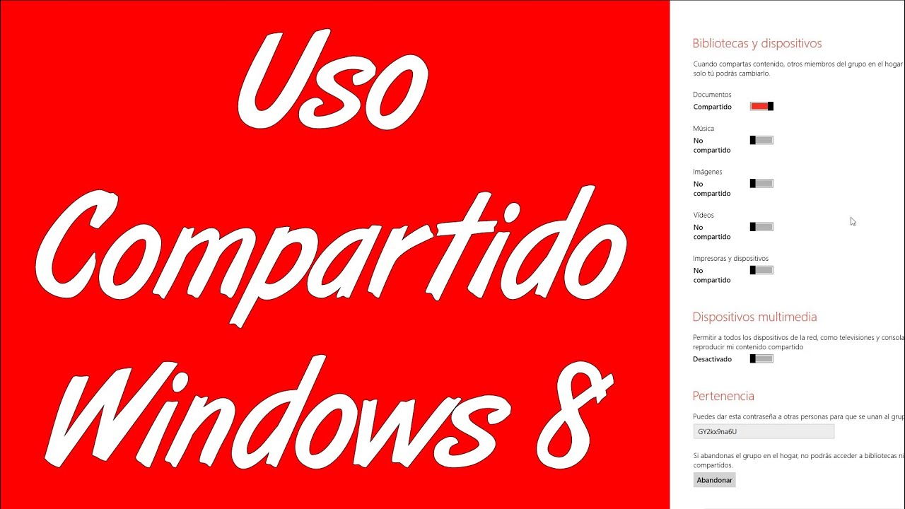 Como habilitar el uso compartido en windows 8 - YouTube
