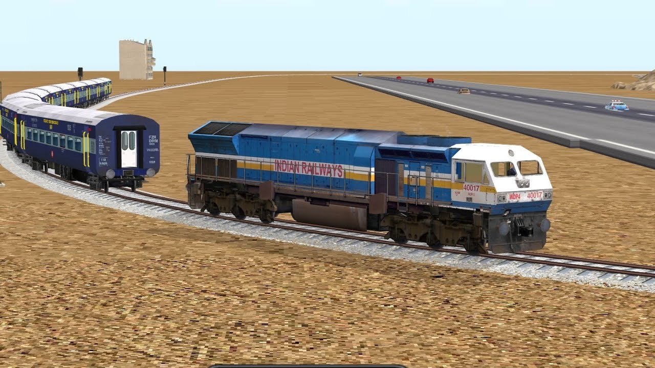 WDP4 locomotivewith ICF on Crossing Indian train simulator game ...