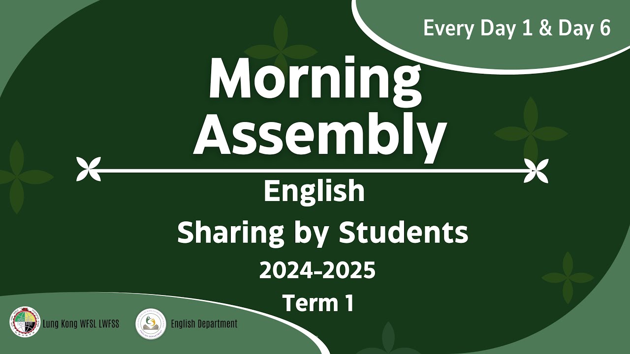 2024-11-04 Morning Assembly Sharing by students (S5 Group 1) - YouTube
