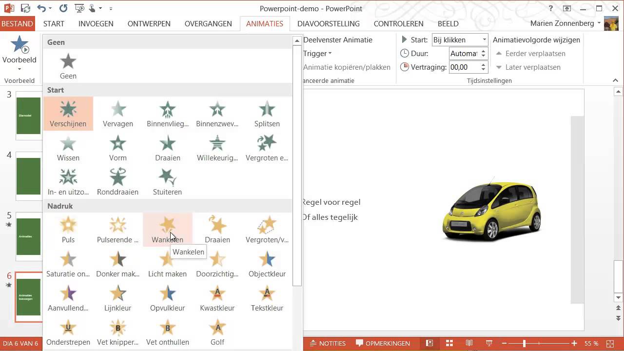 Powerpoint 2013 - Animaties gebruiken - YouTube