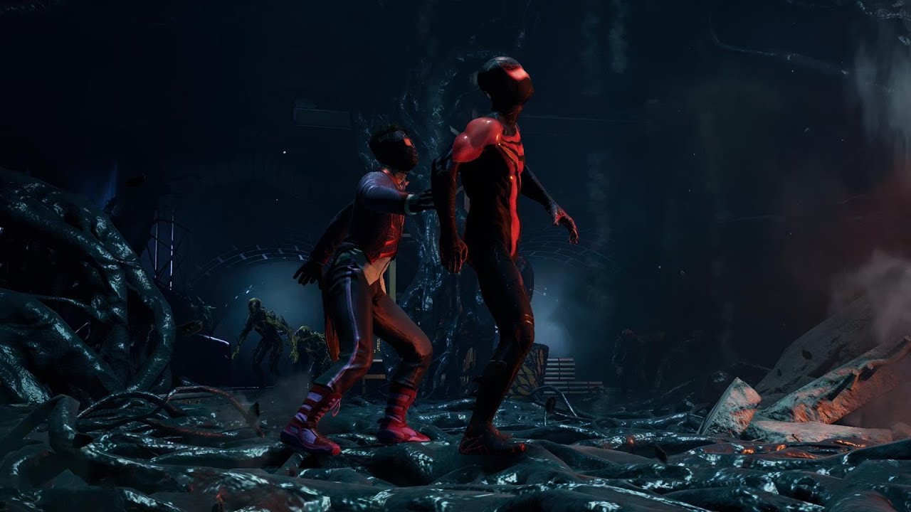 Peter And Miles Looking For The Metorite With The HellFire Gala Suits - Spider-Man 2 - YouTube