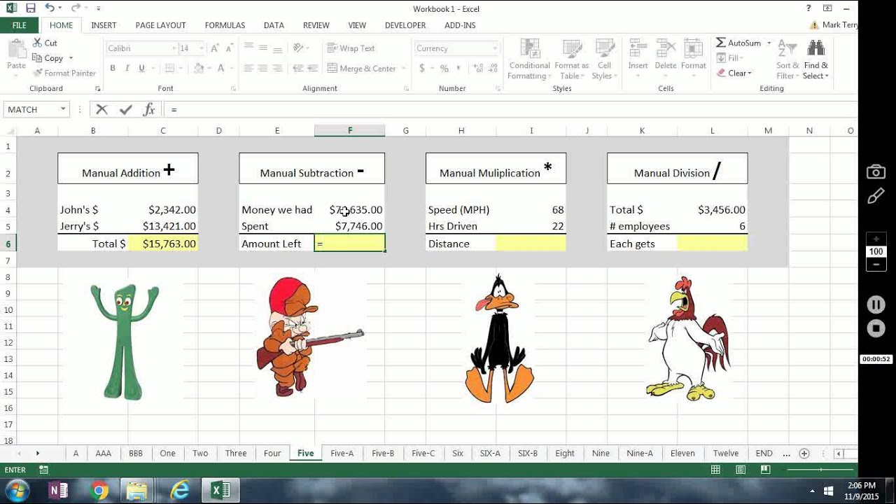 MG Excel Manual Formulas - YouTube