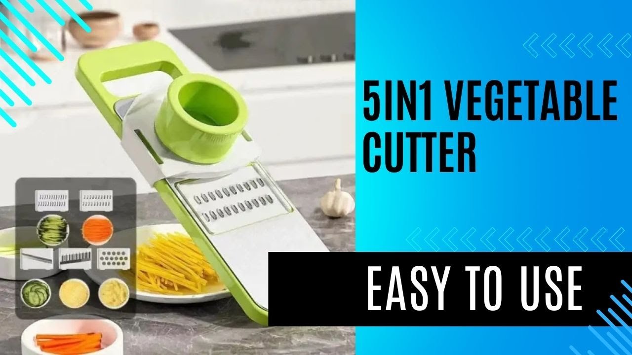 5in1 Vegetable Stainless Steel Cutter Slicer (with Box Packing) - YouTube