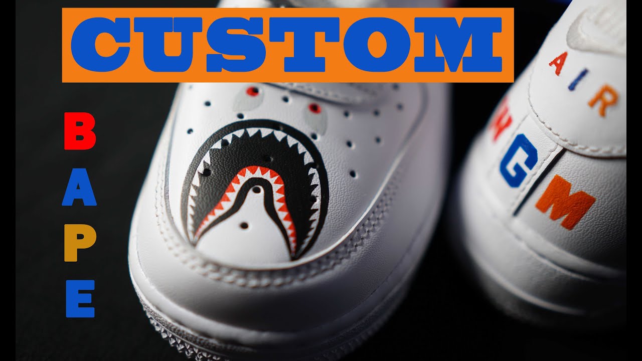 CUSTOM BAPE NIKE AF1 (Quy trình Custom BAPE trên giày NIKE AF1) | HOW ...