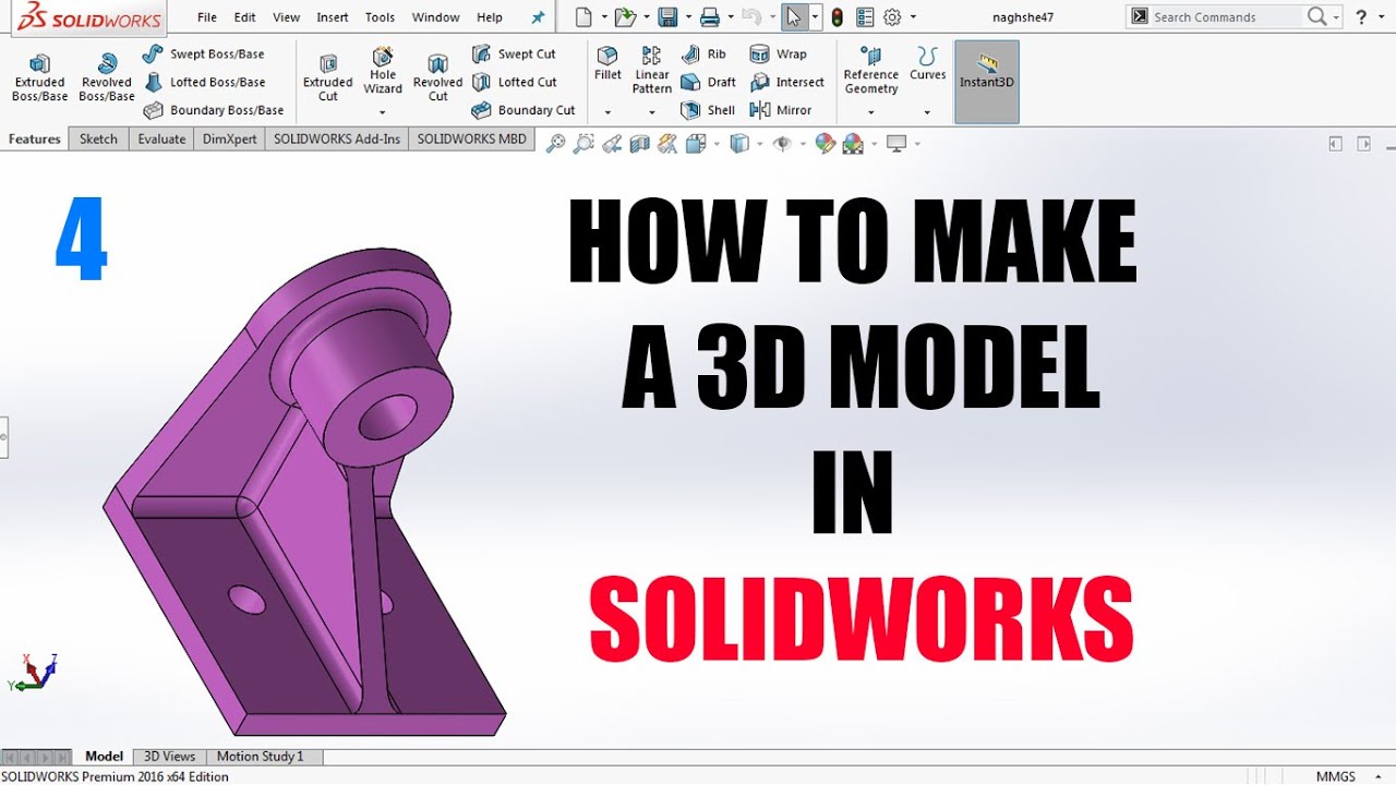 solidworks Tutrial: How to make a 3D model (3) - YouTube