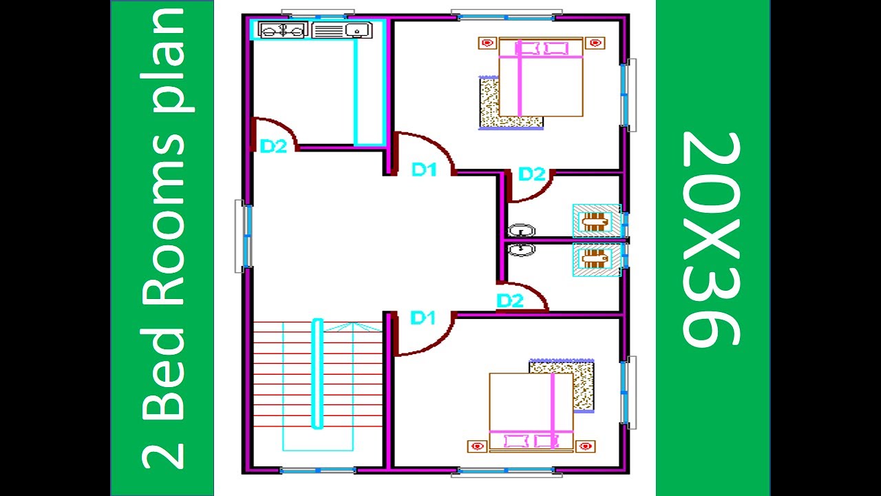 20 x 36 house plan II 20 x 36 ghar ka naksha II 20 x 36 house design ...