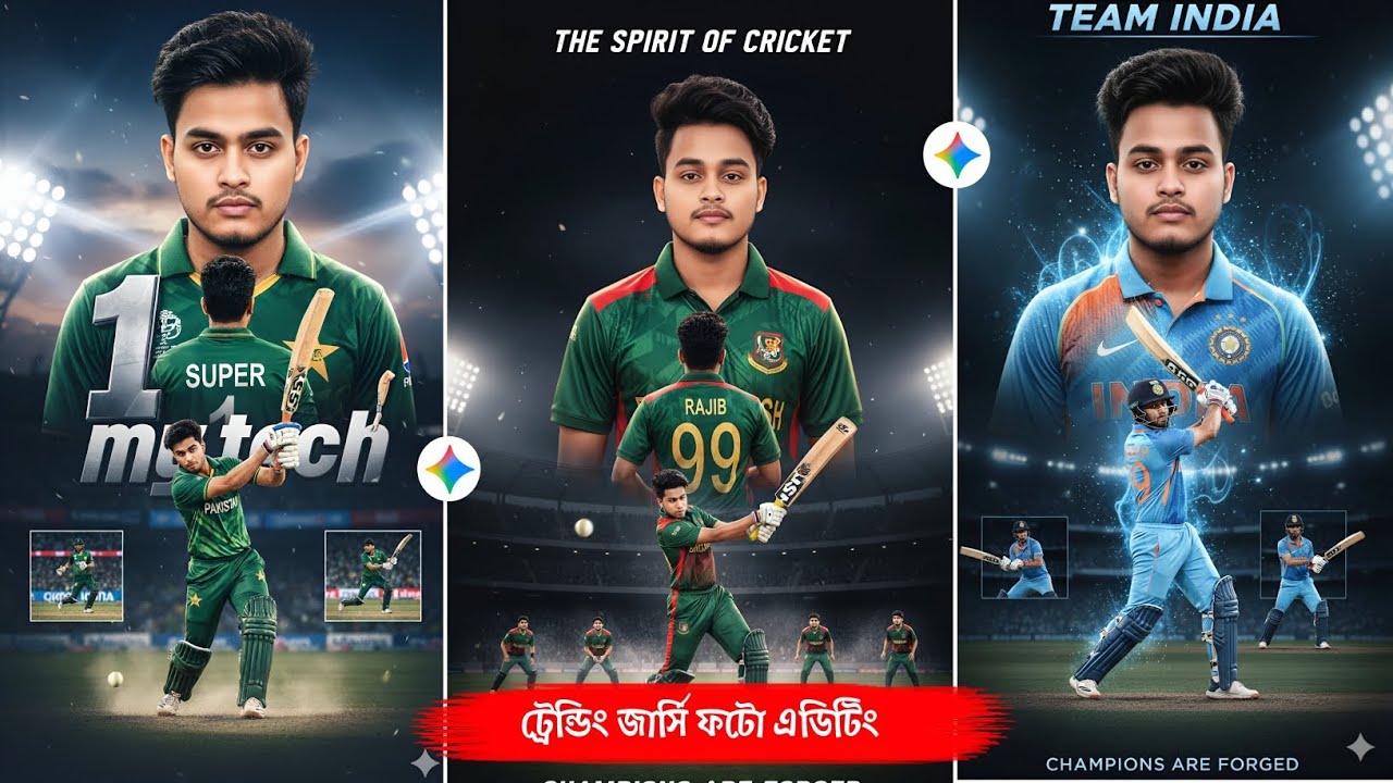 Cricket Club Jersey Ai Photo Editing | Gemini Cricket Player | Cricket ...