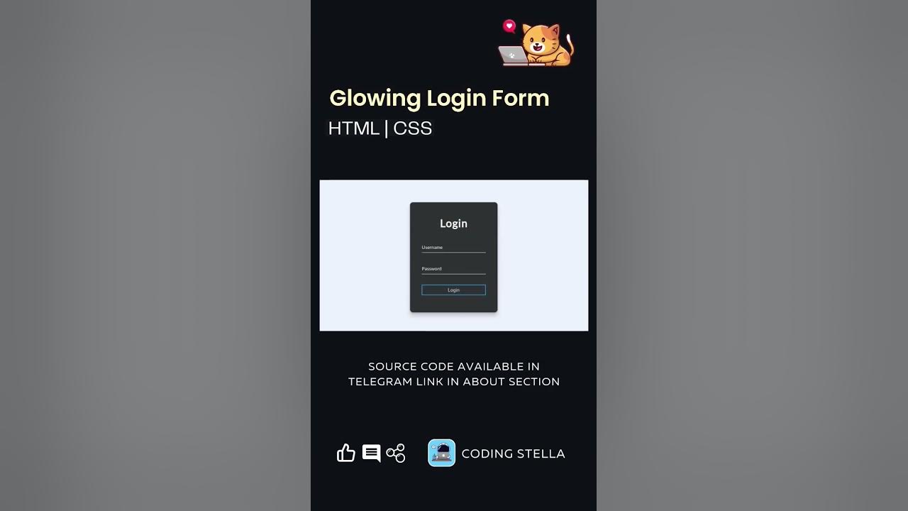 Glowing Login Form With Placeholder Animation 💙 Htmlcss Shorts Youtube