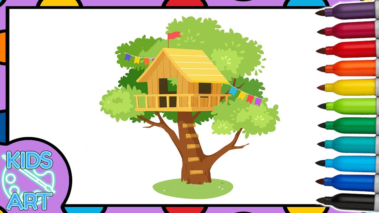 How To Draw a Tree House | Easy Drawing for Kids - YouTube