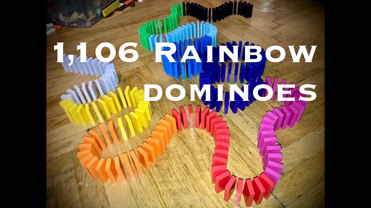 Rainbow Domino Compilation in 1,106 Dominoes - YouTube