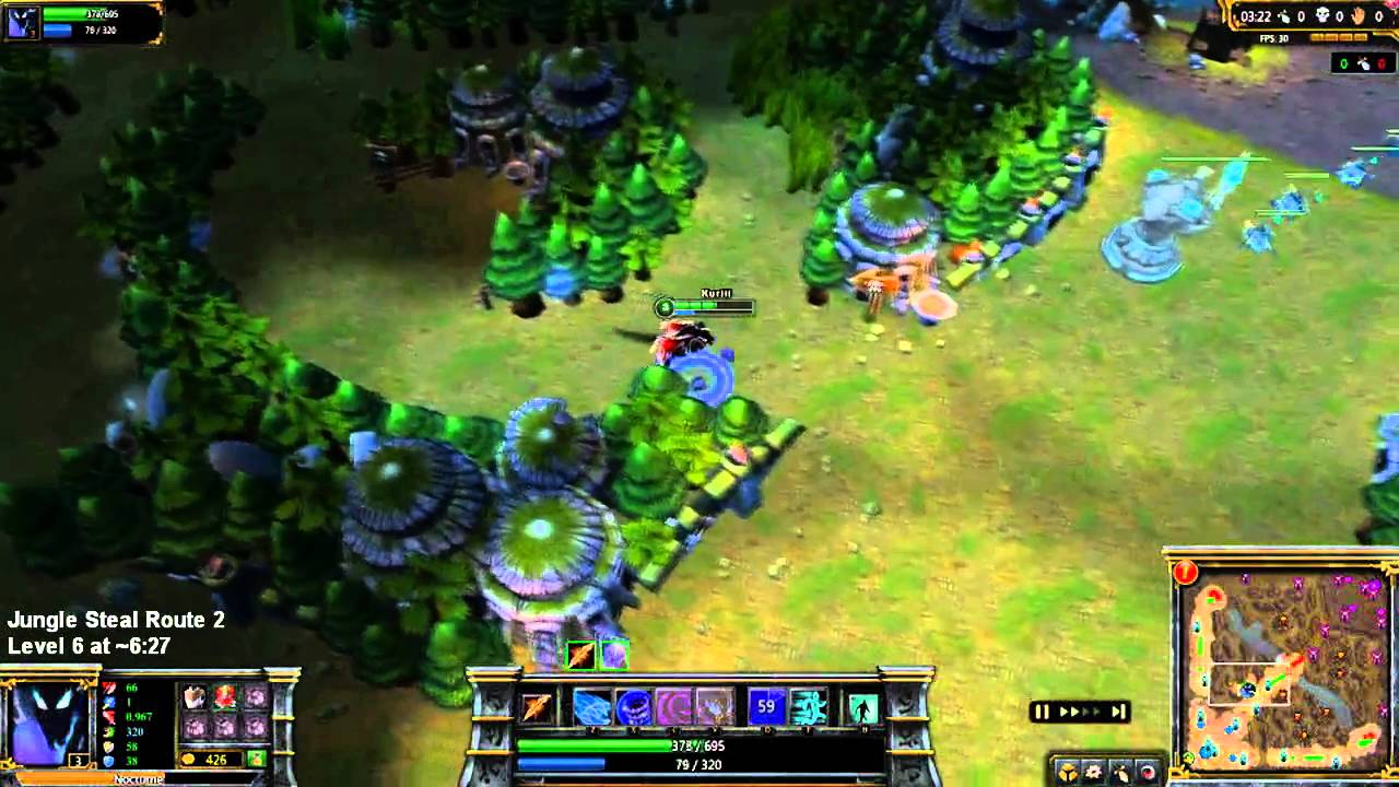 [Guide] League of Legends - Nocturne Jungle Steal Routes - YouTube