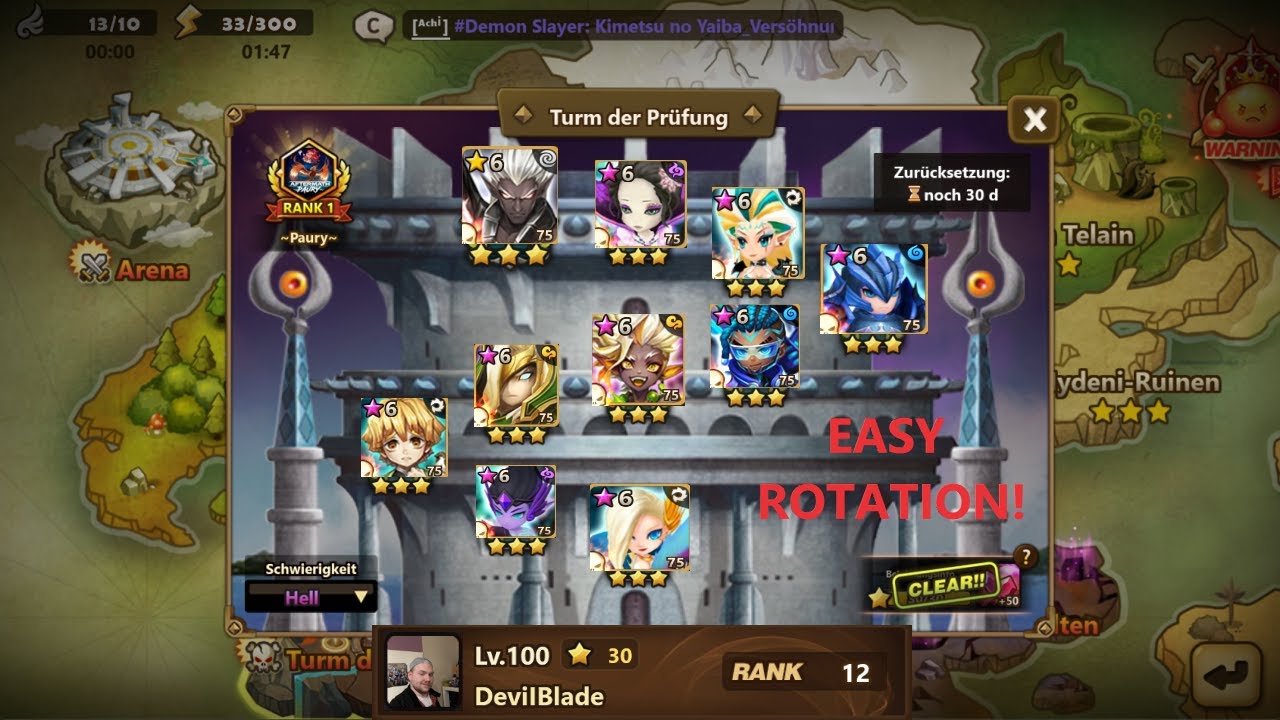 SUMMONERS WAR | TOA HELL 30*| EASY ROTATION! | JANUARY/FEBURARY - YouTube