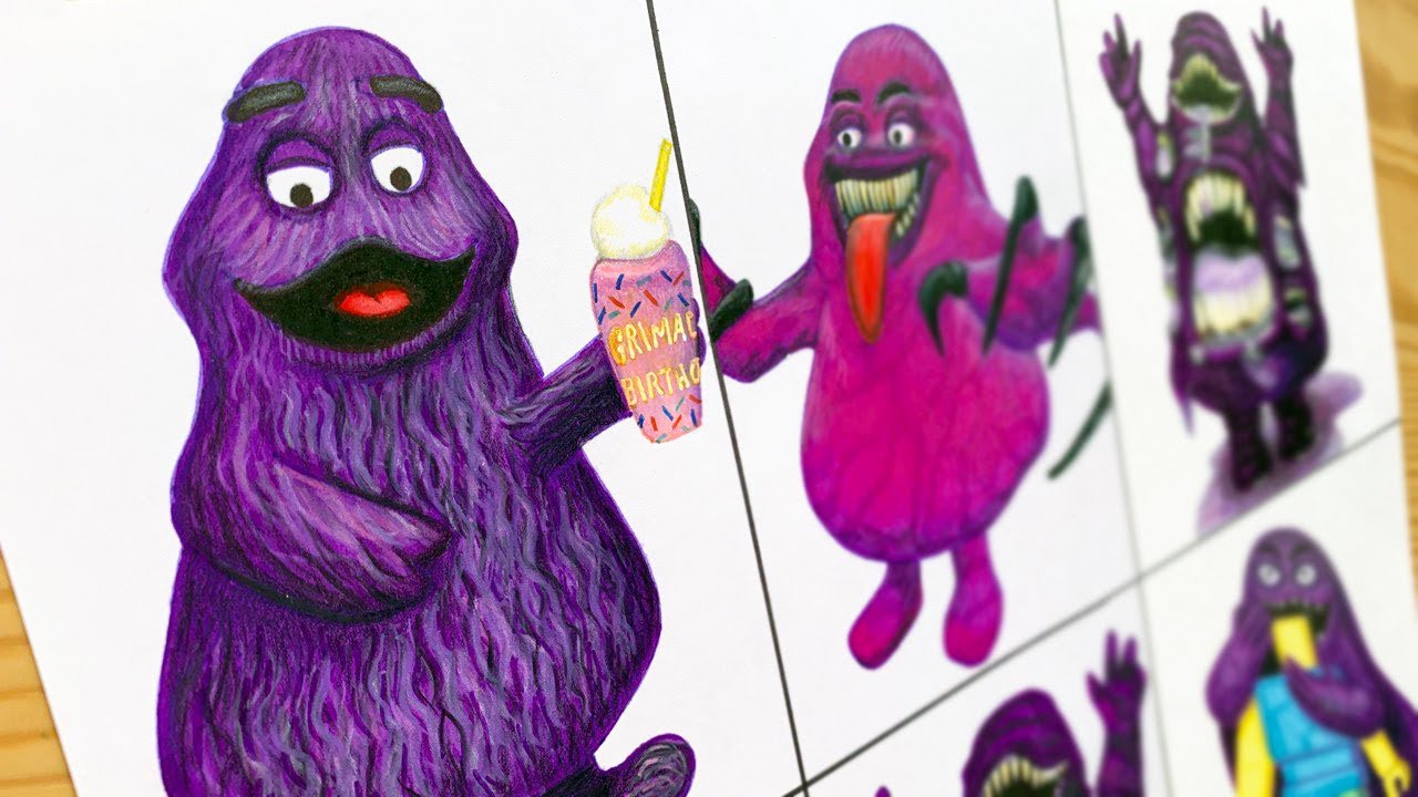Drawing GRIMACE SHAKE AND CURSED GRIMACE SHAKE - What is a grimace ...