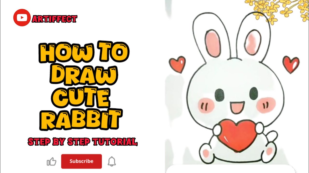 How to Draw Cute Rabbit | step by step tutorial | @Artiffect1 - YouTube