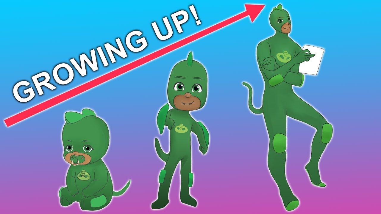 Pj Masks GEKKO Growing Up Evolution || Drawing Digital Art ⚡⚡⚡ - YouTube