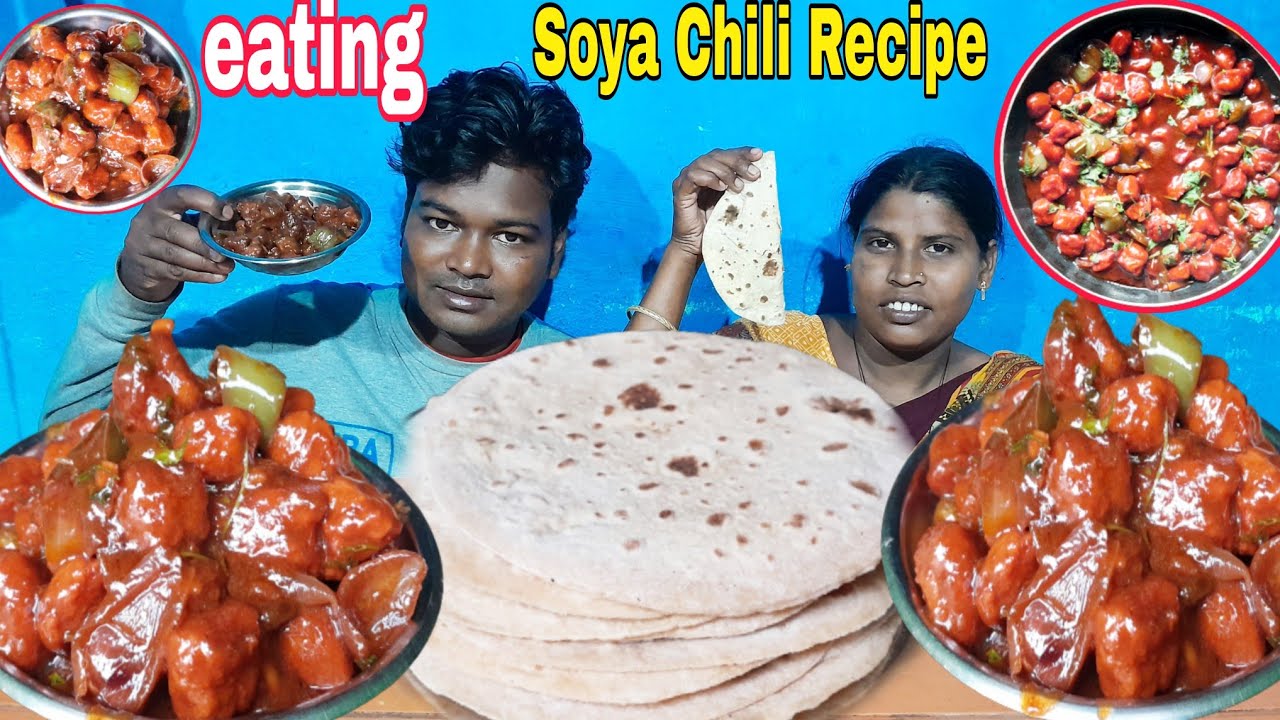 Soya chili recipe | Desi style Soya chili cooking | soya chili roti ...