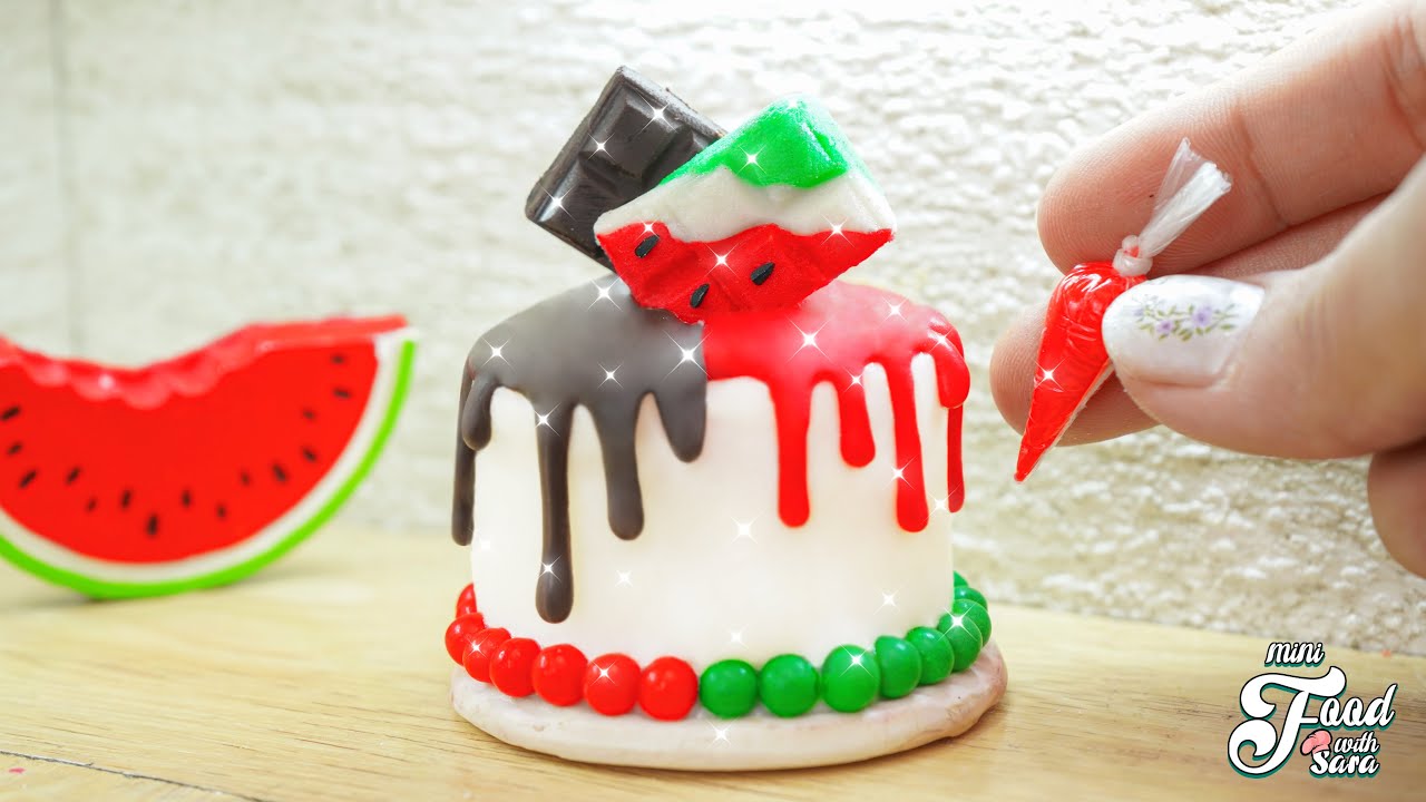 Watermelon chocolate cake 🍉 recipe for a watermelon chocolate cake ASMR ...