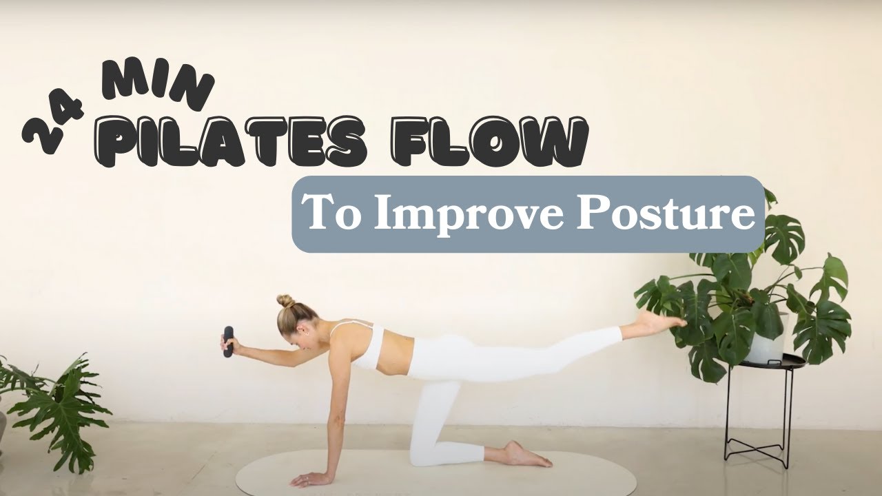 24 Min Pilates Flow To Improve Posture | With Stretch | Light Hand ...