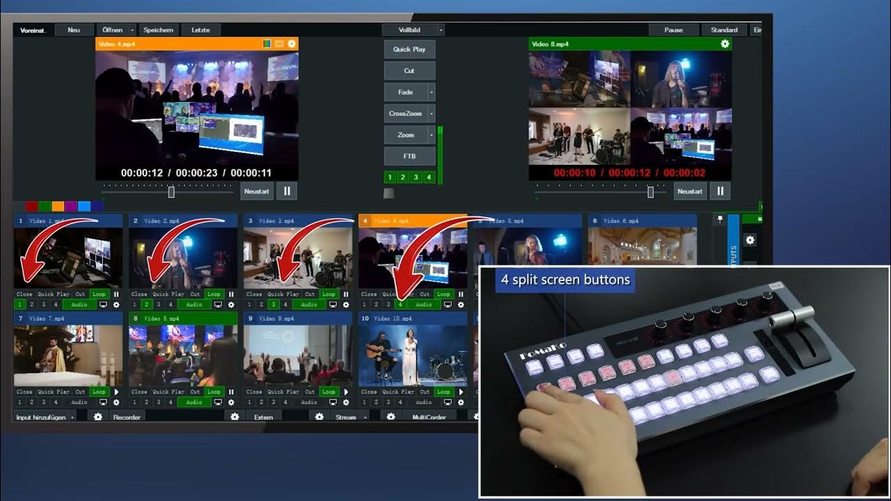 Use FoMaKo KC700 Vmix ATEM Control Panel to Control Vmix software and Blackmagic ATEM More ...