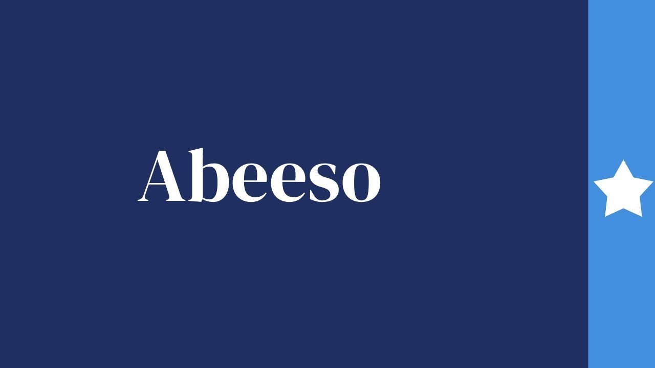 How to pronounce abeeso | Somali pronunciation - YouTube