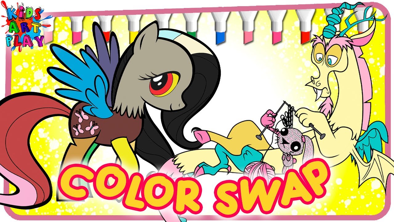 My Little Pony Fluttershy And Discord COLOR SWAP Coloring Pages How To ...