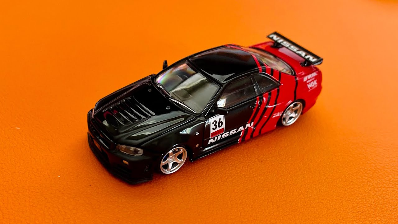 Time Micro Nissan Skyline GT-R R34 1/64 Advan - YouTube