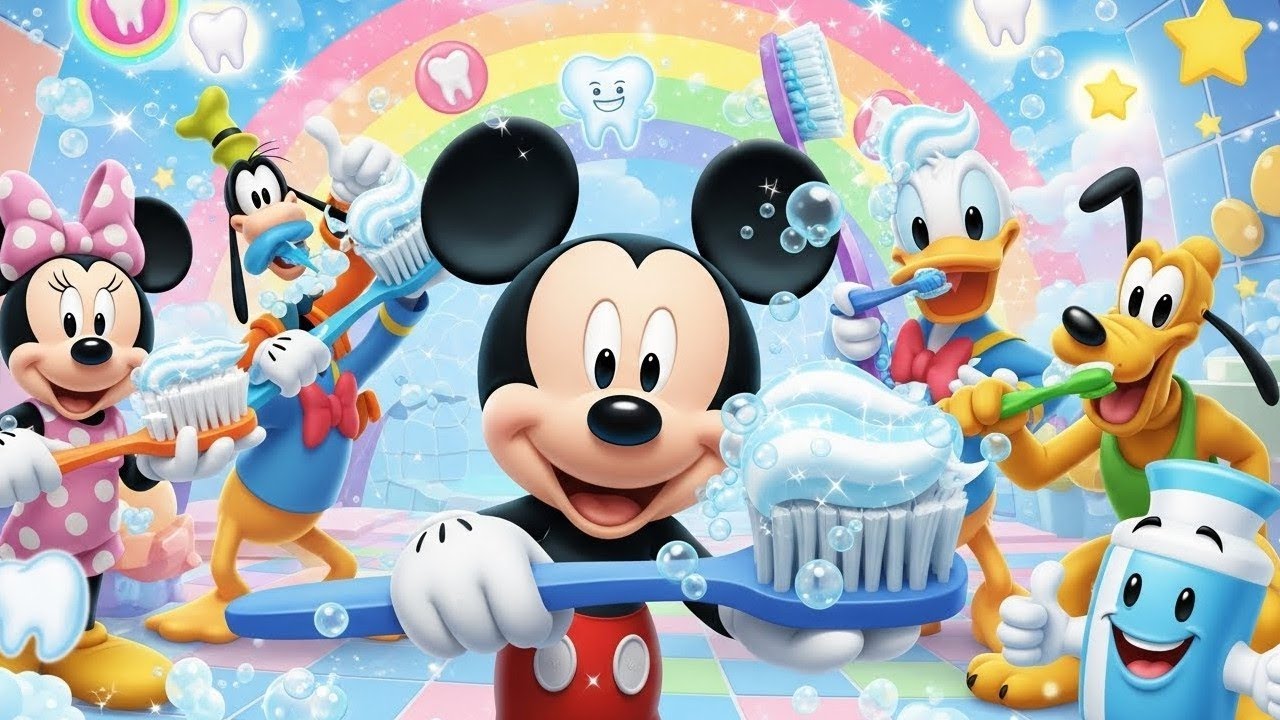 Brushy Brush Adventure with Mickey and Friends | Fun Teeth Brushing ...