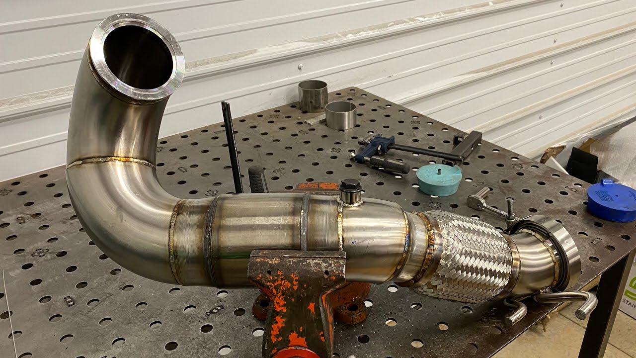 Golf R 4” Downpipe & 3.5” OEM Fitment Resonated Midpipe, by Baun ...