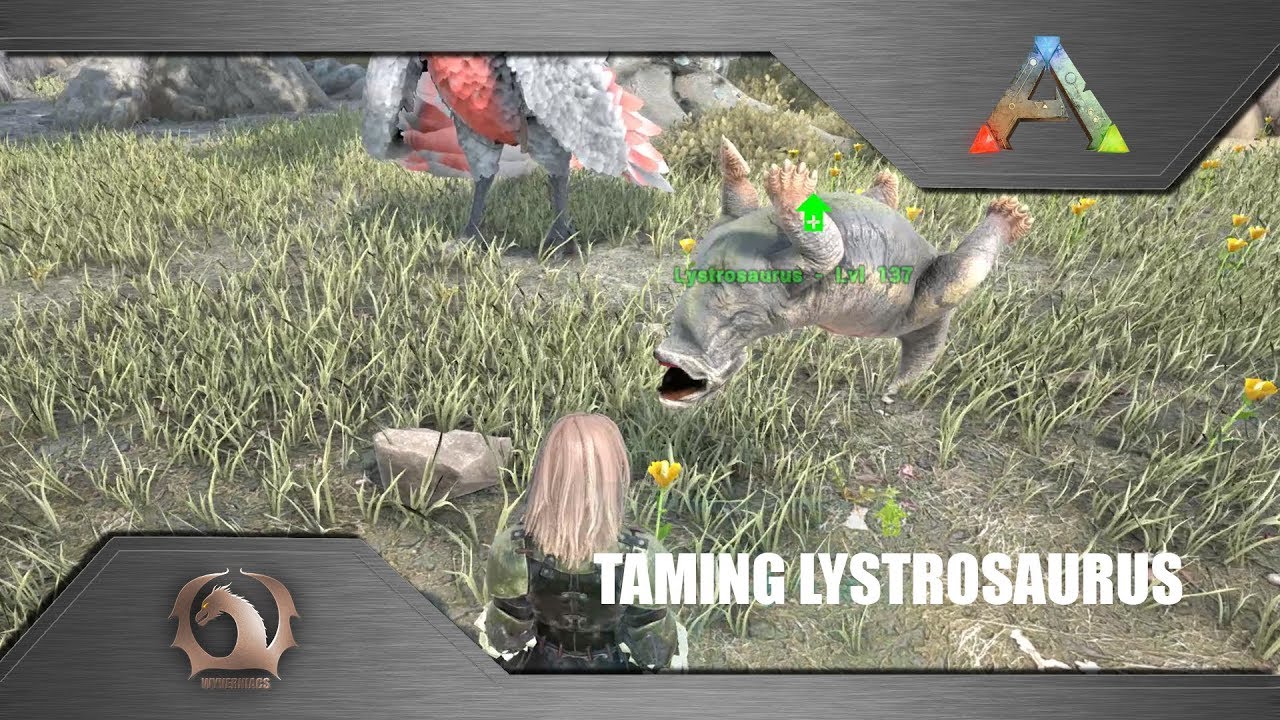 Ark Survival Evolved - Taming Lystrosaurus - YouTube