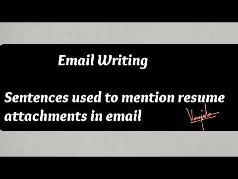 Email Writing |Sentences to mention resume attachments| - YouTube