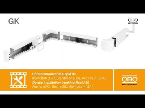 Installation Device installation trunking Rapid 80 (GK, GS, GA) - OBO Bettermann - YouTube