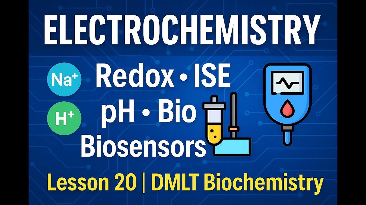 Electrochemistry | Lesson 20 DMLT Biochemistry | ISE, pH Electrode ...