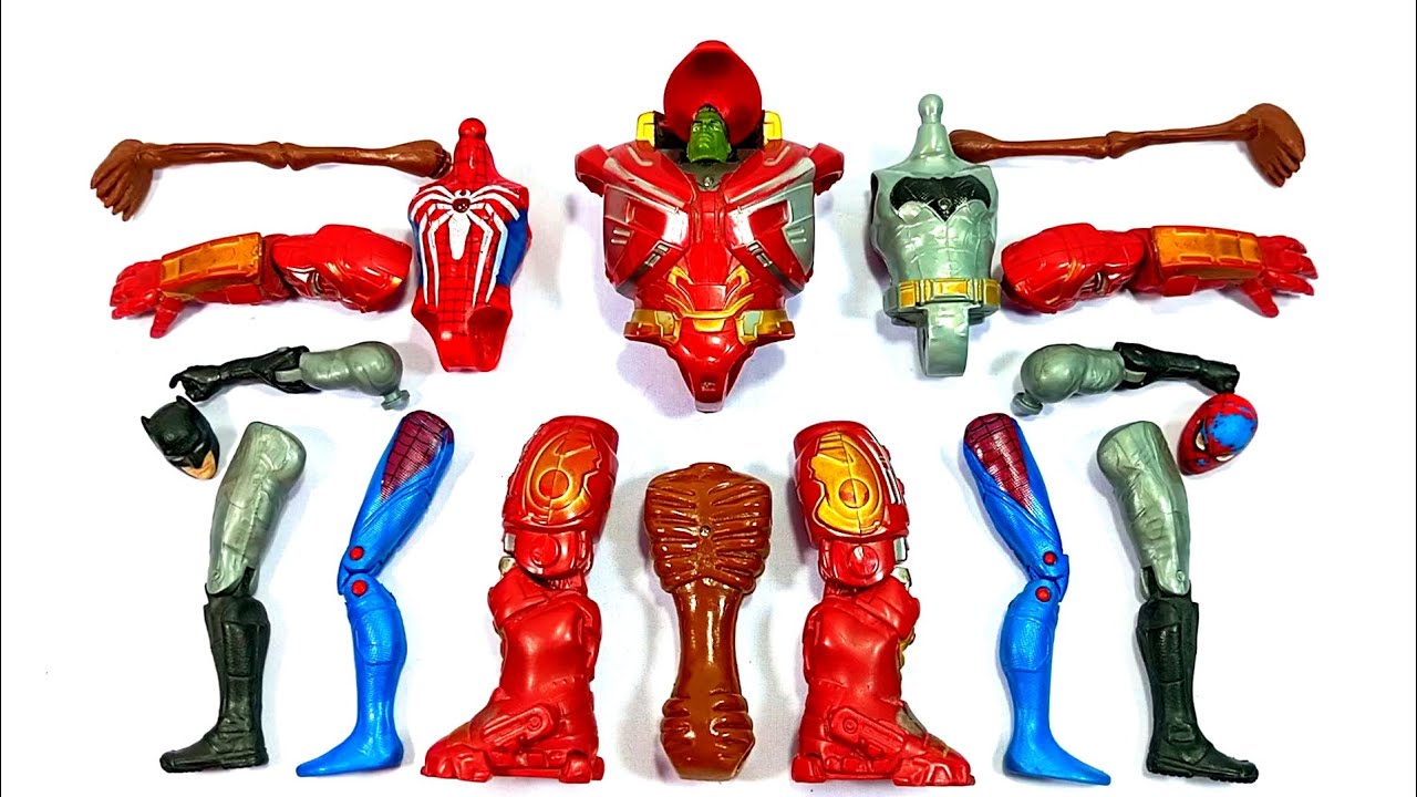 assemble toys.. hulk buster vs batman vs spiderman miles morales vs ...