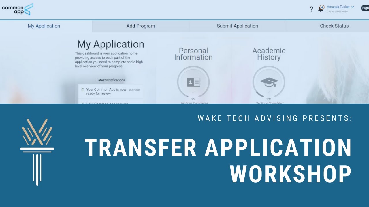 Wake Tech to 4-Year College Transfer Application Workshop - YouTube