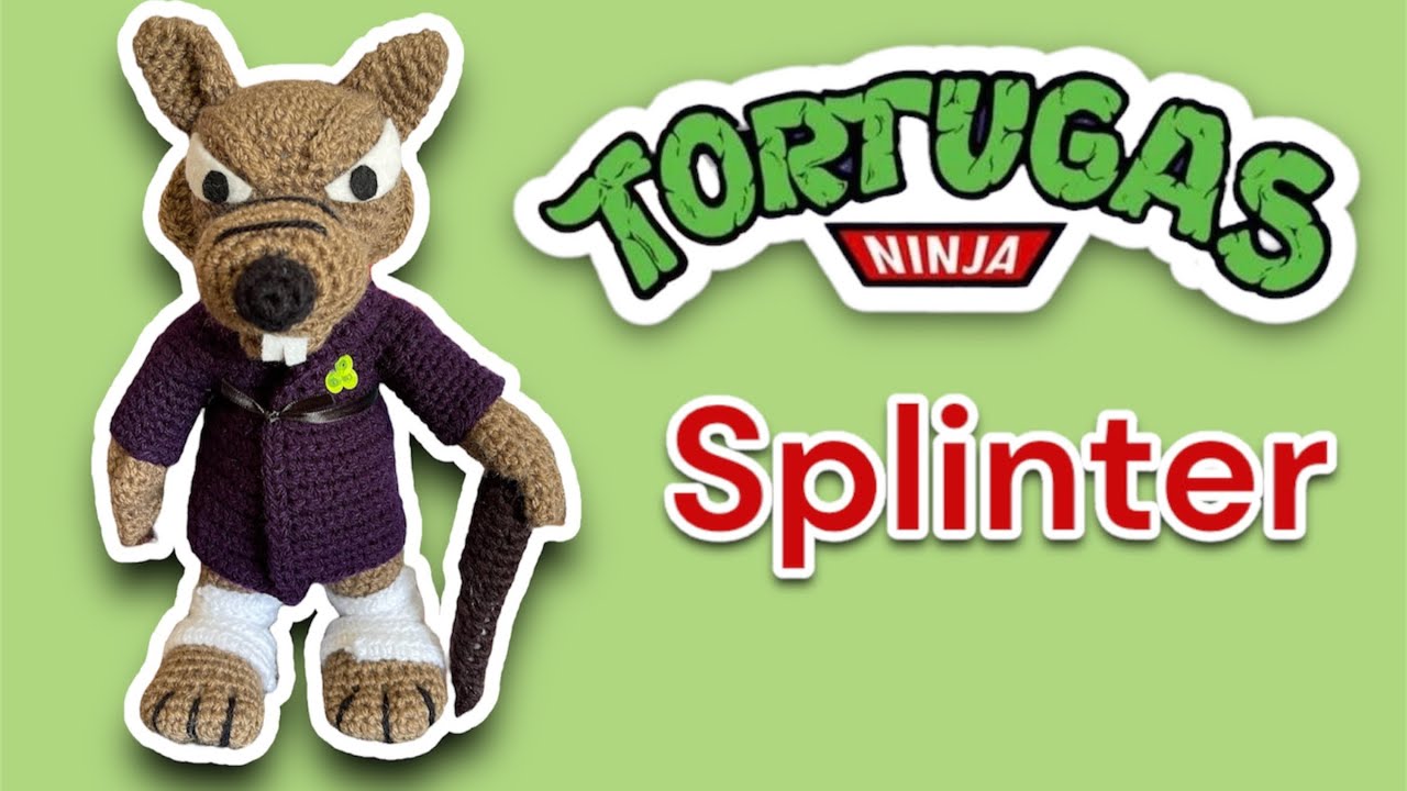 Cómo tejer SPLINTER Tortugas Ninja amigurumi paso a paso tutorial ...