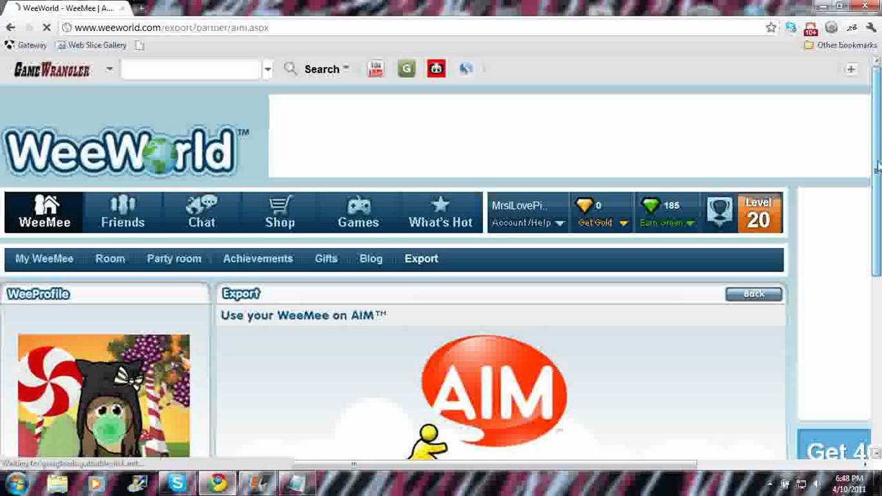 How To Use AIM/Export On Weeworld! - YouTube
