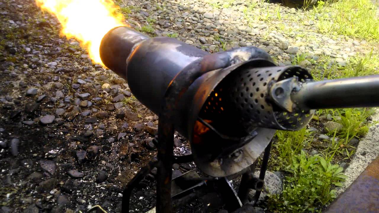 waste oil burner test 2 - YouTube