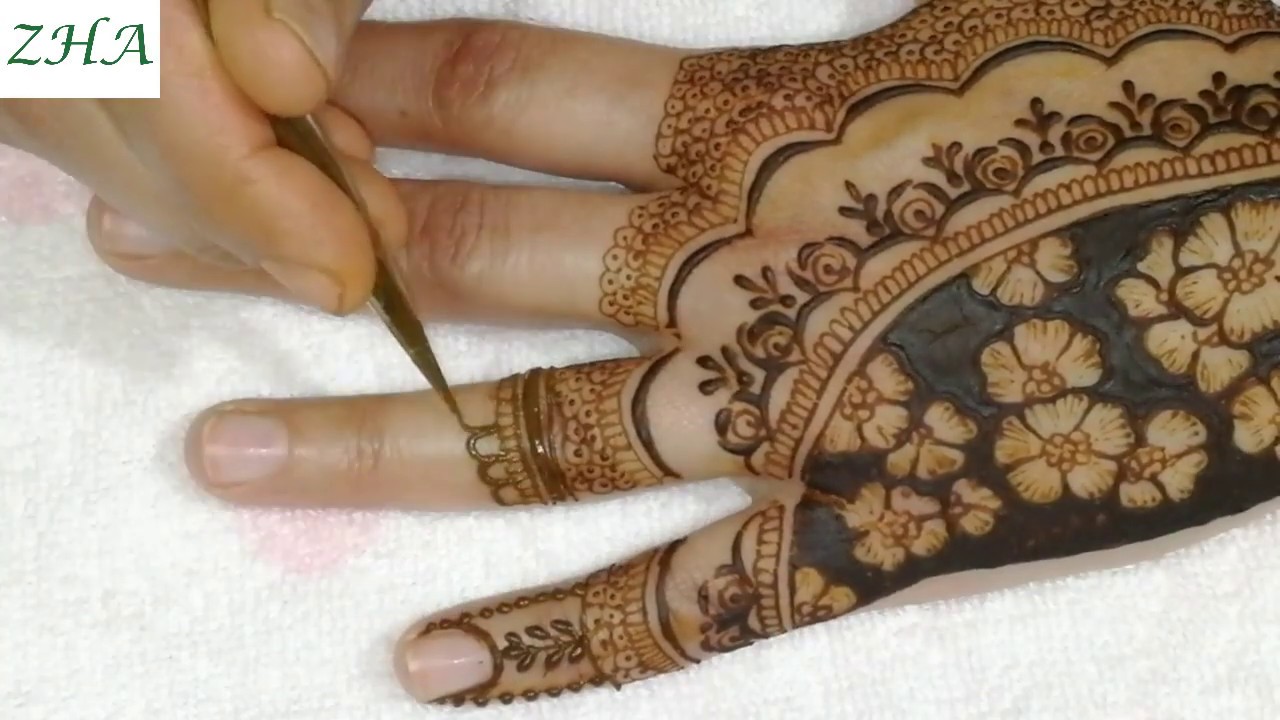 SIMPLE & EASY REVERSE / NEGATIVE SPACE MEHNDI DESIGN | FULL BACK HAND ...