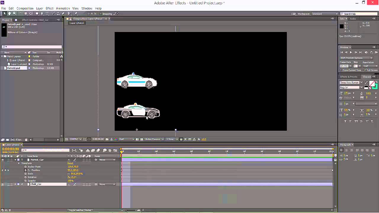 After Effects Tutorial - Understanding Parent and Child Layer Animation ...