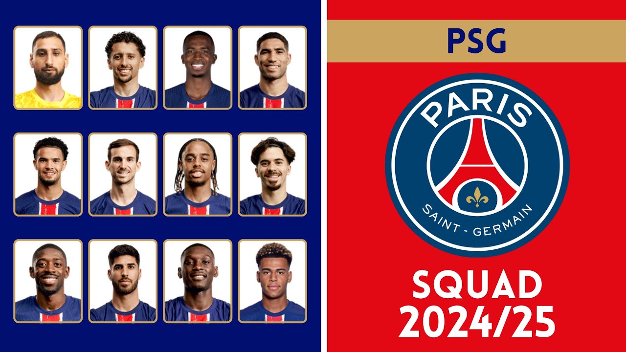 PARIS SIANT-GERMAIN FC Full Squad For Season 2024/25 | PSG | Roster ...