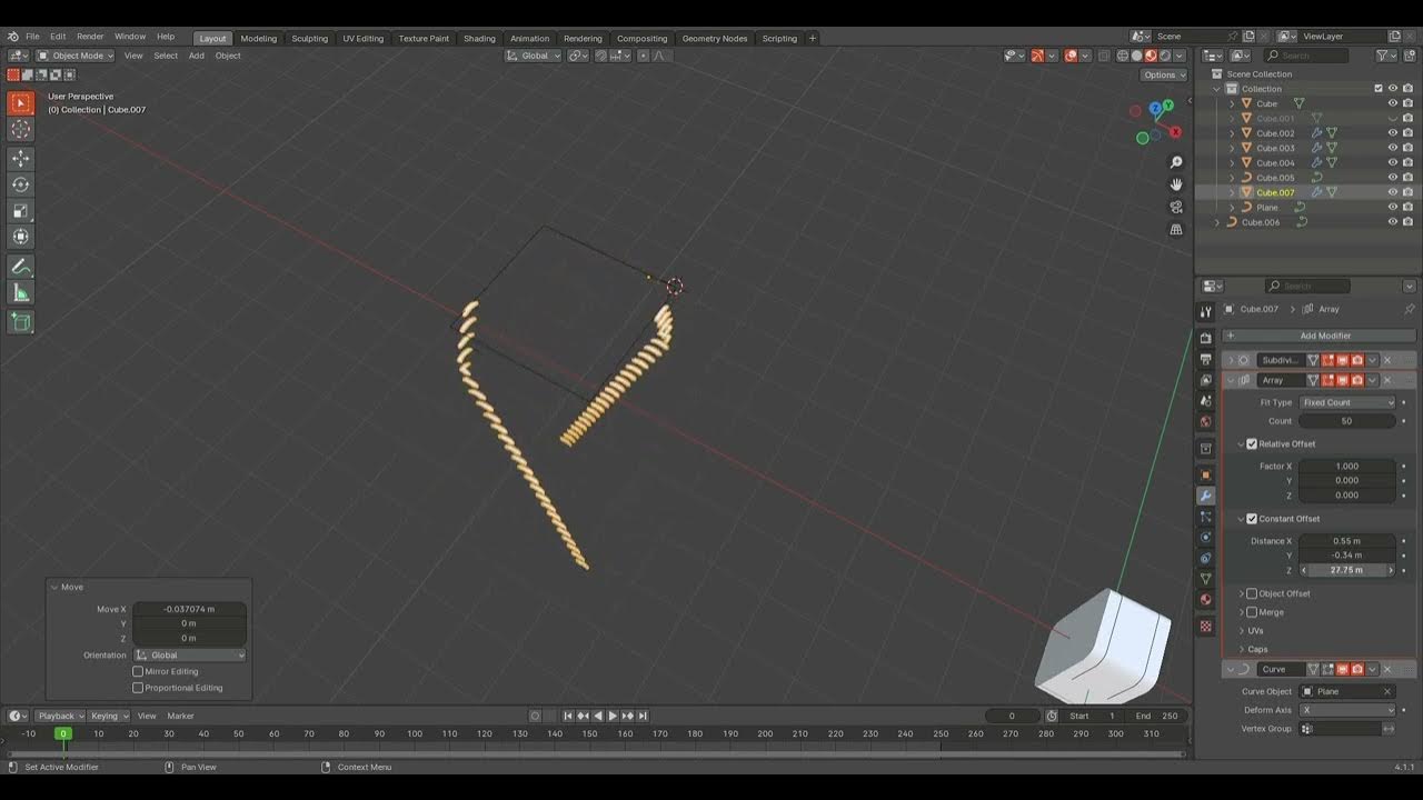 Playing with Blender array modifier - YouTube