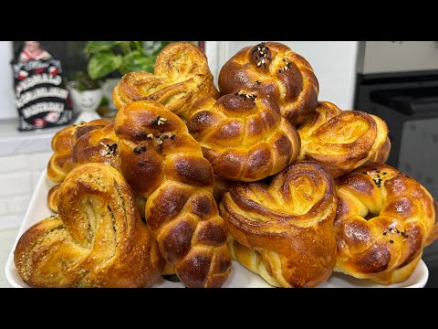 🔴 1 Xəmir – 3 Möhtəşəm Bulka 😍 Ürək, Gül və Hörük Forması!💯