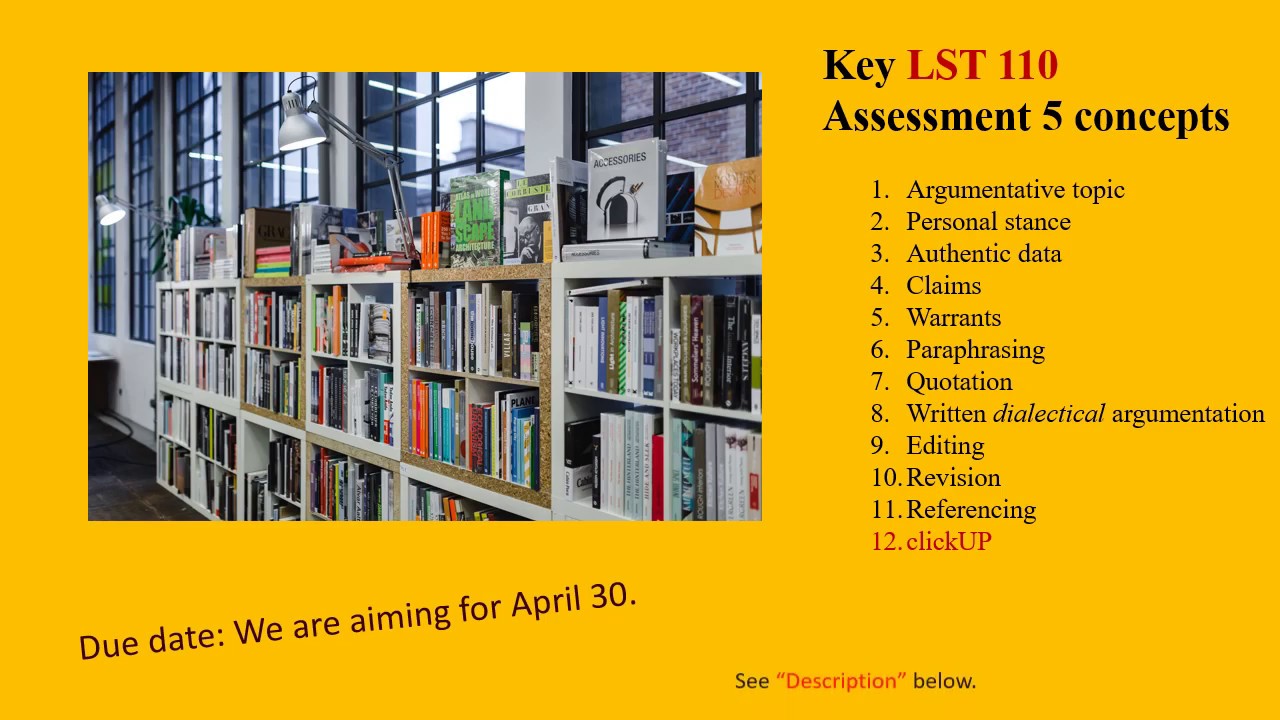 LST 110 - Scaffold 5 - Summarising arguments (concepts) - YouTube