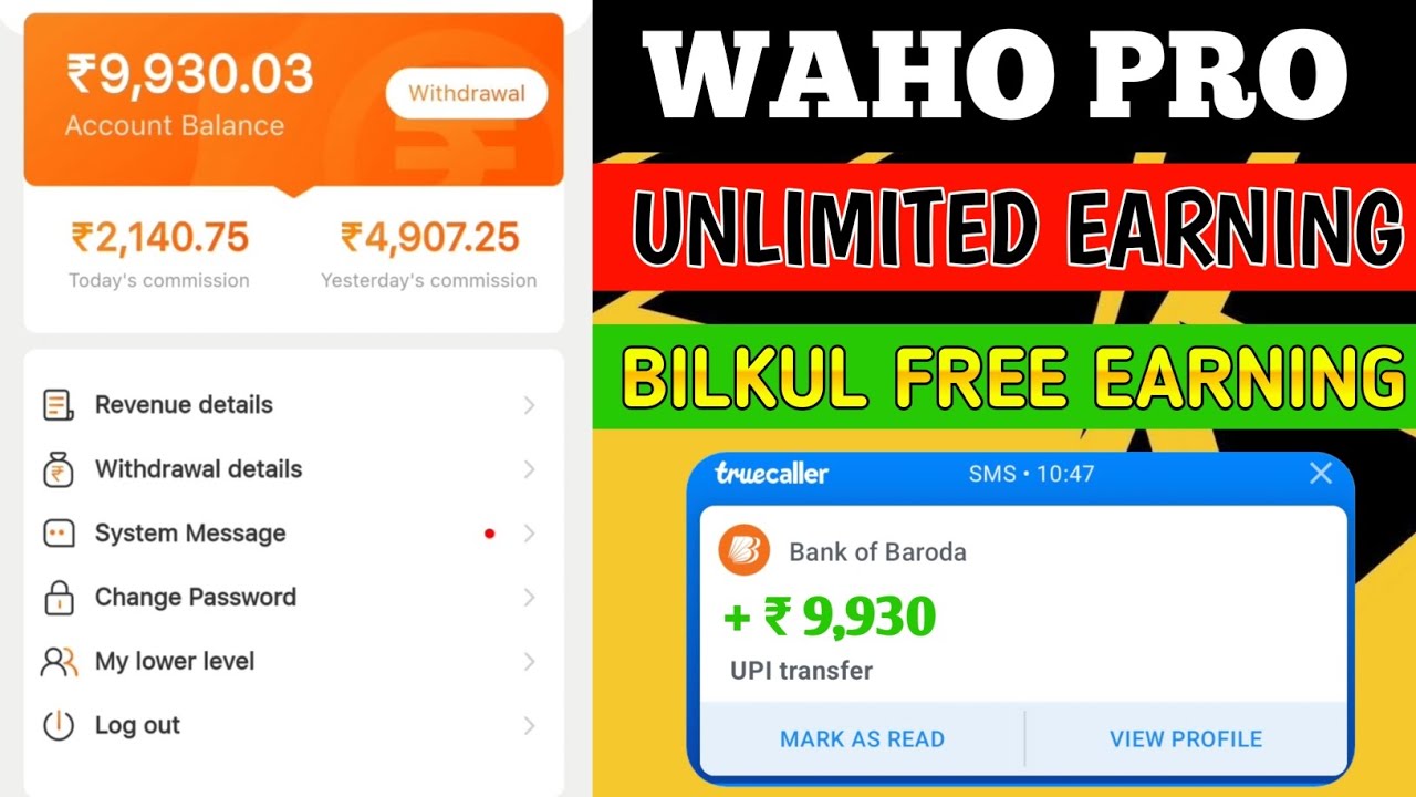 Bilkul Free Earning App || Waho Pro Free Earning App || How to earn money in free - YouTube
