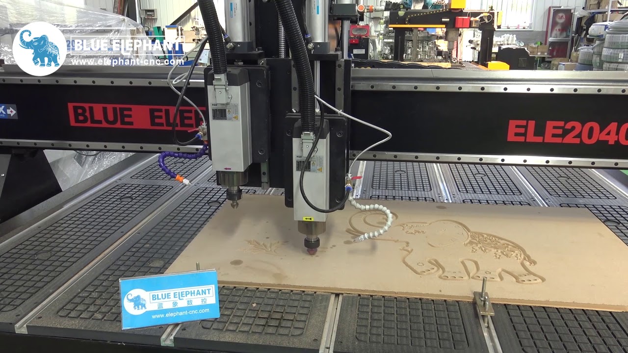 BLUE ELEPHANT CNC 2040 multi spindle cnc router two spindles ...