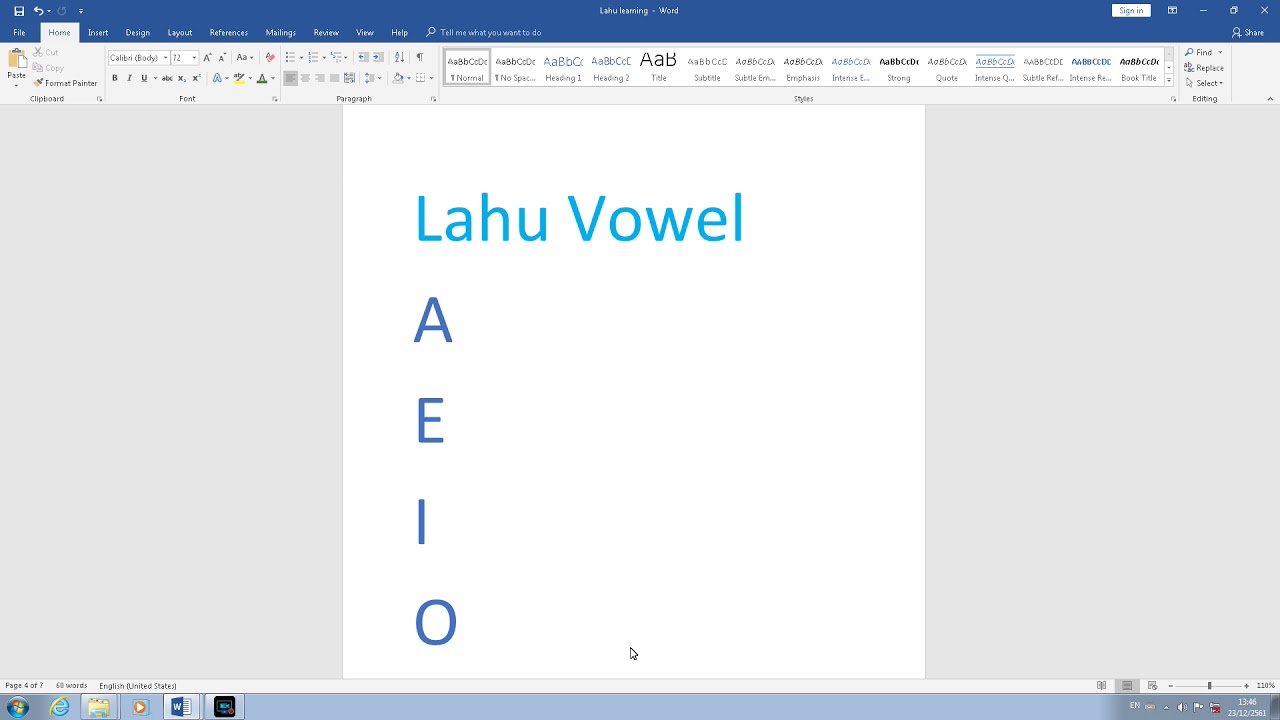 Lahu language 3 Vowel - YouTube
