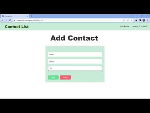 Contact List || Coding Ninjas || React Skill Test - YouTube