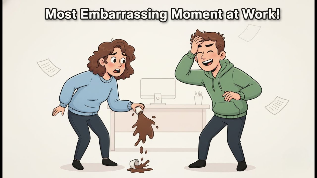 The Most Embarrassing Moment at Work | Fun English Stories & Phrases ...