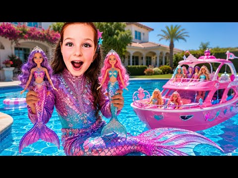 BARBİE DENİZ KIZI! ADA DENİZ KIZINA DÖNÜŞTÜ! BARBİE İLE HAVUZDA OYUN 